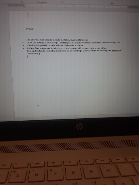 Python The exercise will need to include the | Chegg.com