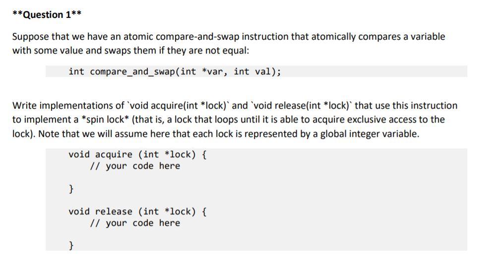 Solved **Question 1** Suppose that we have an atomic | Chegg.com