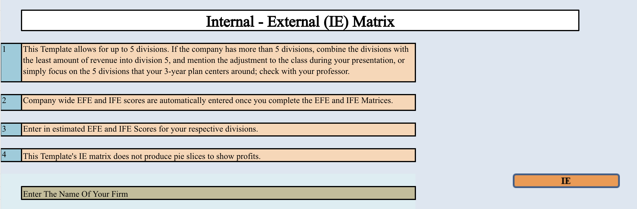 Solved For the Company Ducks Unlimited, Create an IE matrix. | Chegg.com