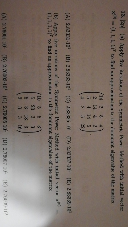 Solved 13. [2] (a) Apply five iterations of the Symmetric | Chegg.com