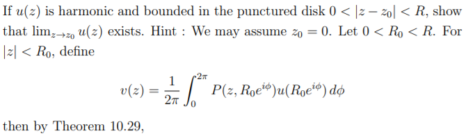 If u(2) is harmonic and bounded in the punctured disk | Chegg.com