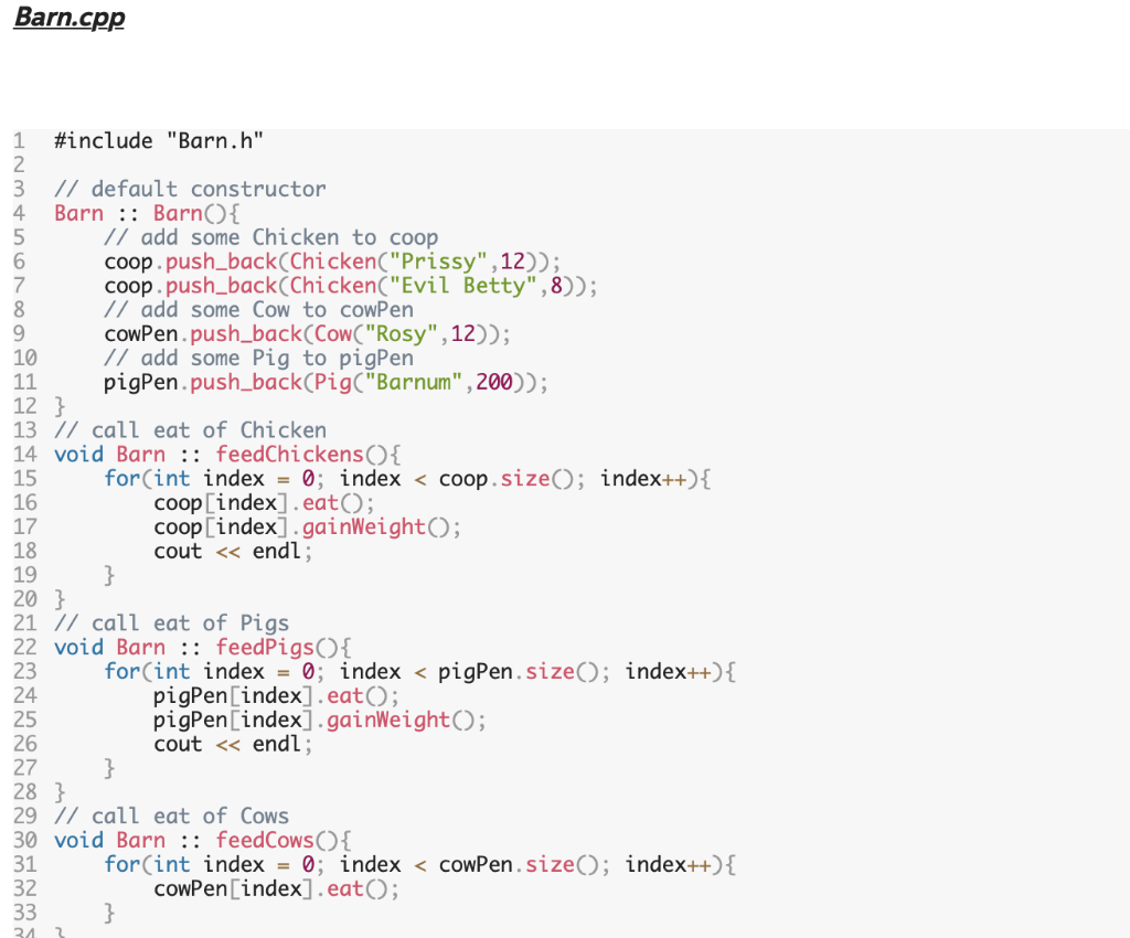 Solved Animal.h Animal.cpp \( \begin{array}{ll}1 & \text { | Chegg.com