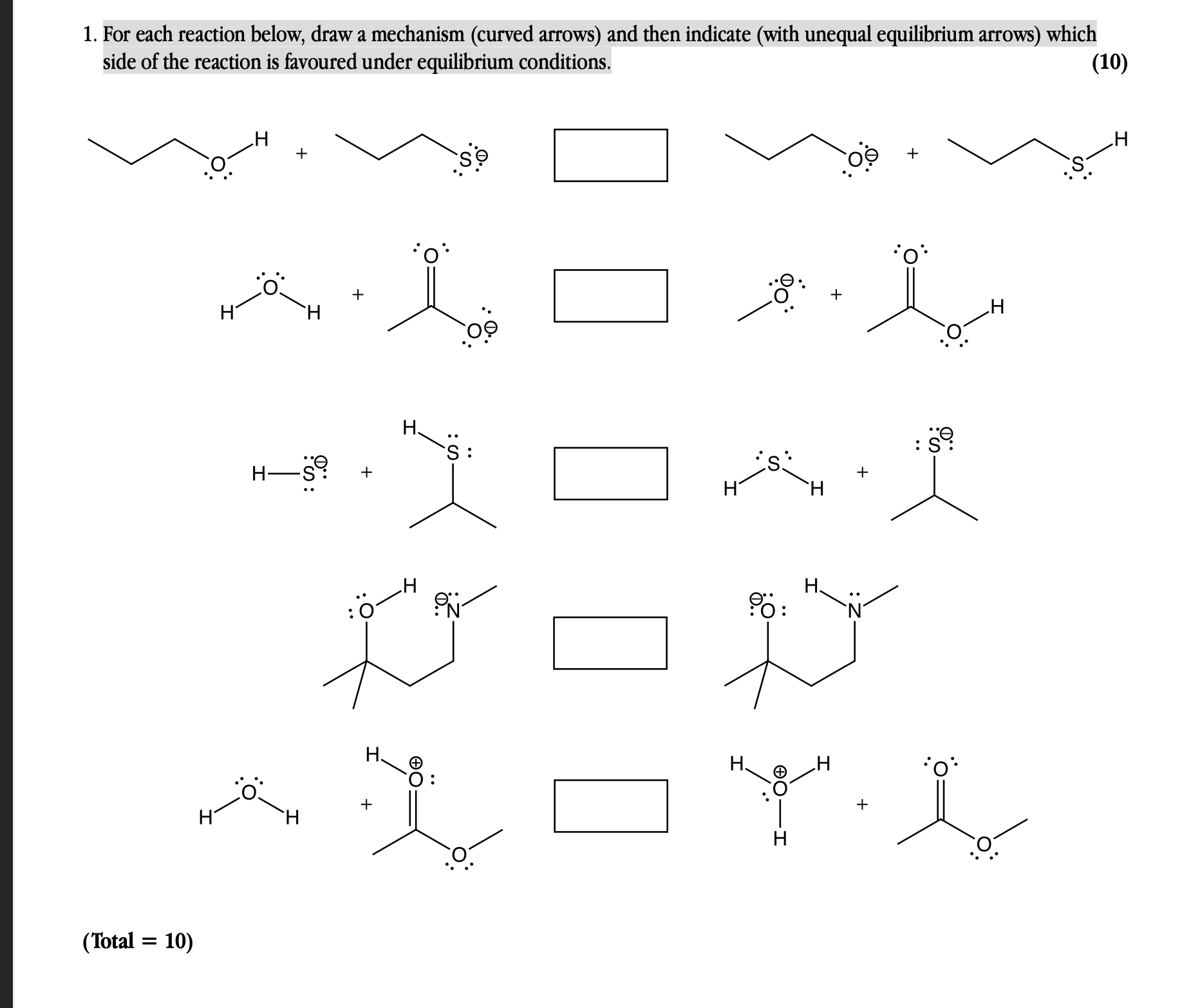 For each reaction below, draw a mechanism (curved | Chegg.com
