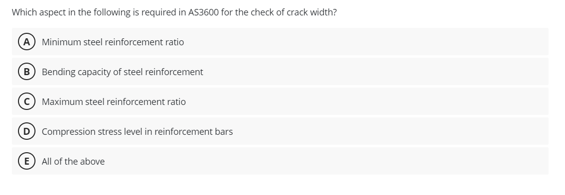 Solved Which aspect in the following is required in AS3600 | Chegg.com