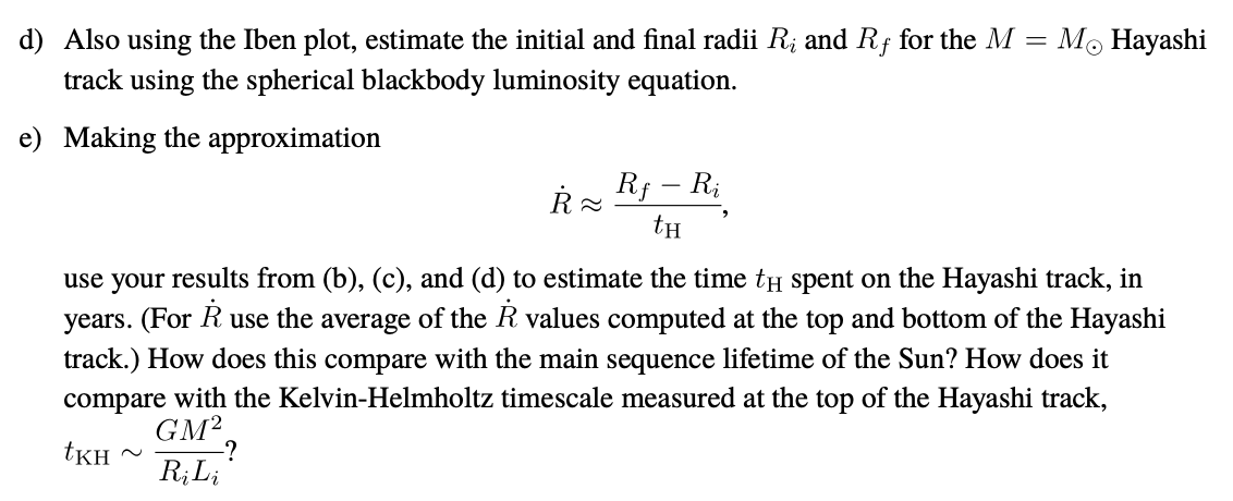 (30) Time spent on the pre-main sequence Hayashi | Chegg.com