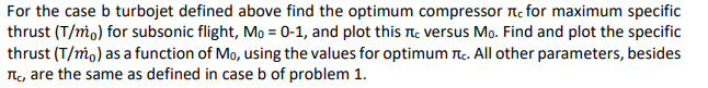 Plot the specific thrust (T/mo), specific impulse | Chegg.com
