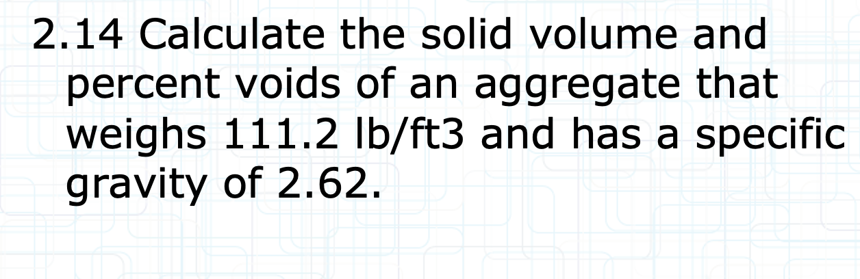 Solved 2.11 A sample of lightweight coarse aggregate weighs | Chegg.com