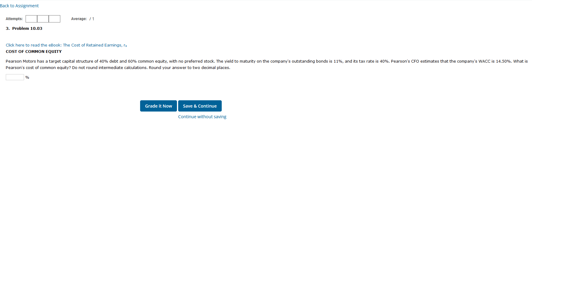 Solved Back to Assignment Attempts: Average: / 1 3. Problem | Chegg.com