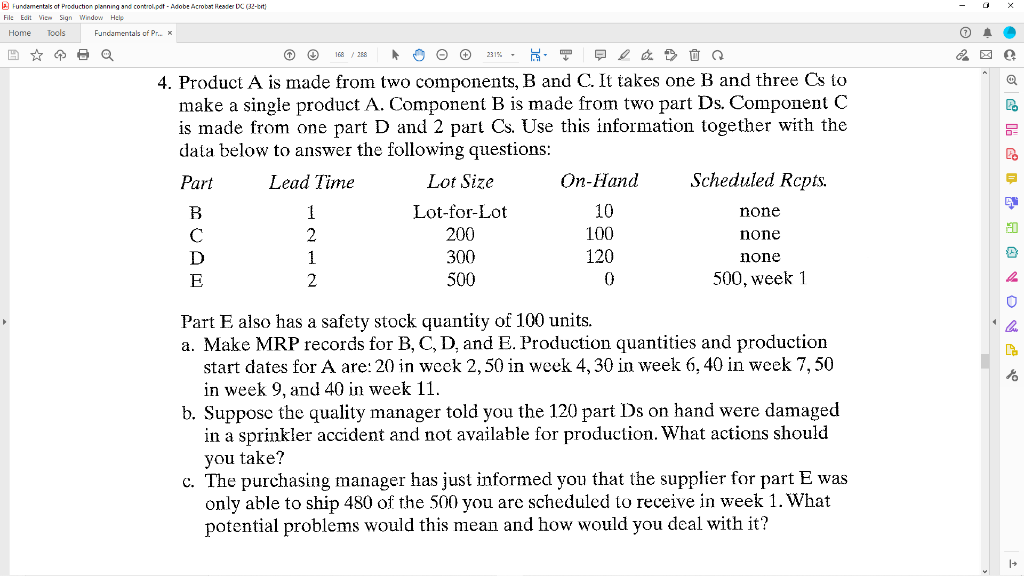 Solved Fundamentals of Production planning and control.pdt - | Chegg.com