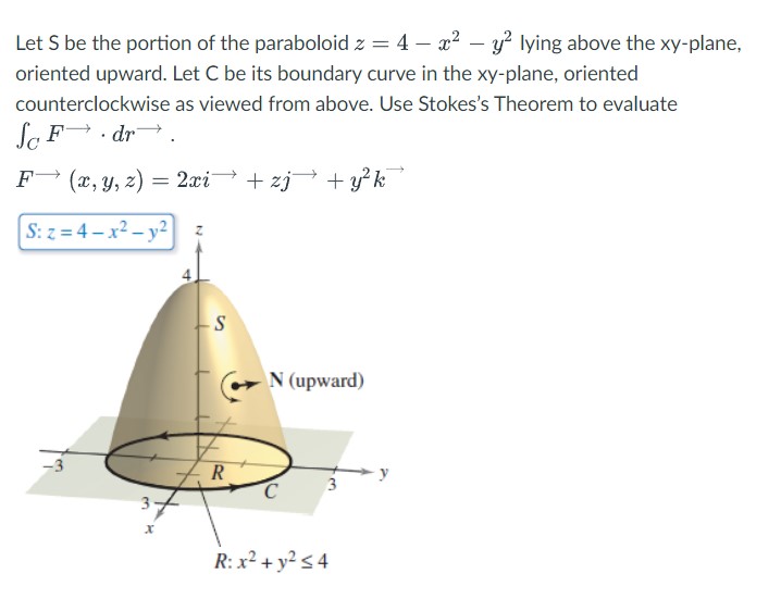Solved Let S be the portion of the paraboloid z=4−x2−y2 | Chegg.com
