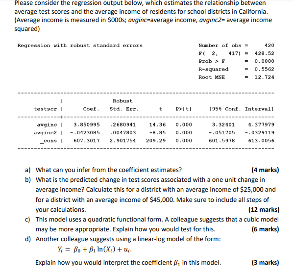Solved Please consider the regression output below, which | Chegg.com