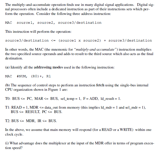 Solved The multiply-and-accumulate operation finds use in | Chegg.com