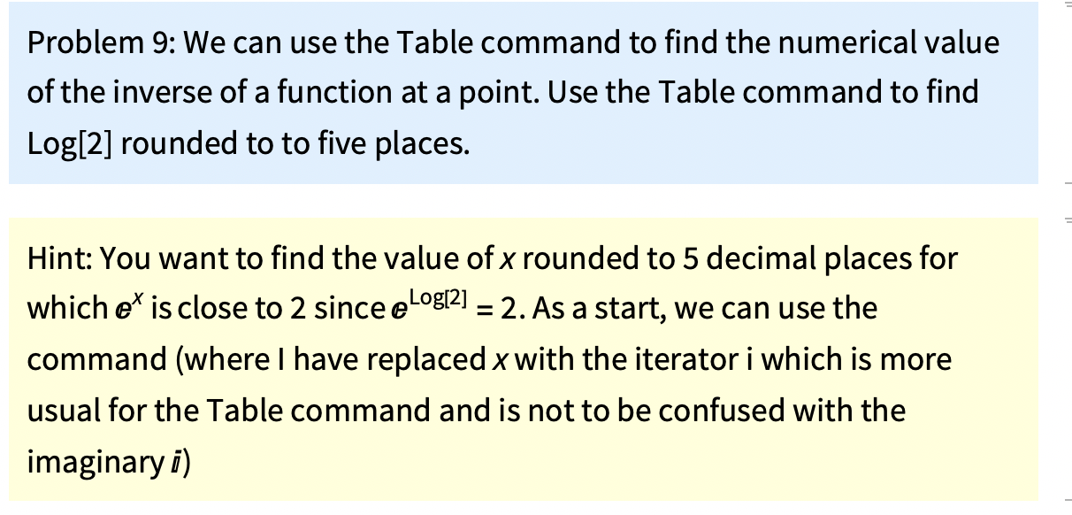 Solved Problem 9: We can use the Table command to find the | Chegg.com