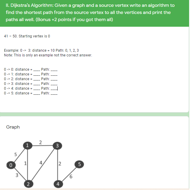 Solved II. Dijkstra's Algorithm: Given a graph and a source | Chegg.com