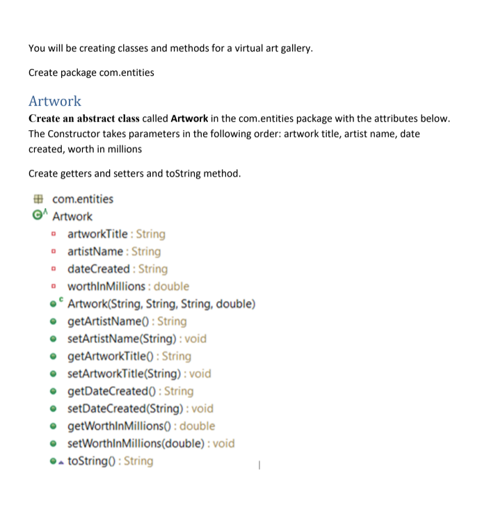 Solved You will be creating classes and methods for a | Chegg.com