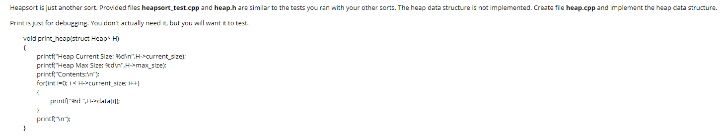 Solved Need Heed Help With Heapsort C Code Please 9751