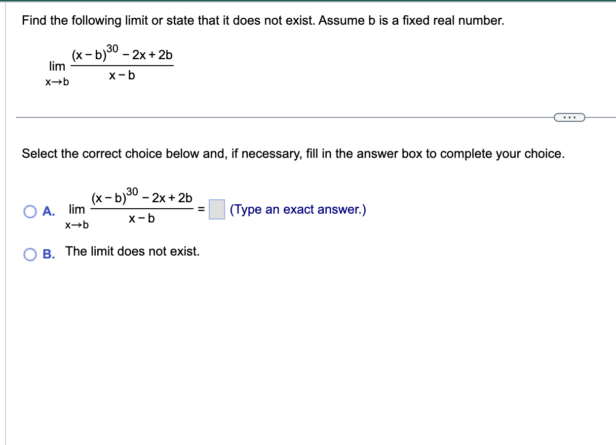 Solved Find the following limit or state that it does not | Chegg.com