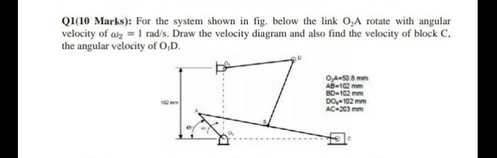 Solved Q1(10 Marks): For the system shown in fig. below the | Chegg.com