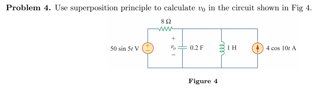 Solved Problem 4. Use superposition principle to calculate | Chegg.com