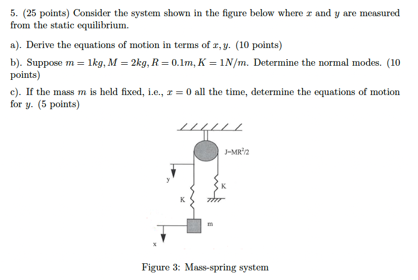 Solved 5. (25 points) Consider the system shown in the | Chegg.com