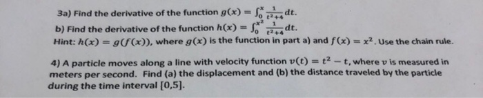 Solved 3a) Find the derivative of the function g (x) | Chegg.com