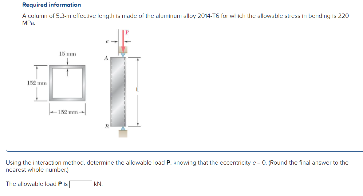 Solved Required information A column of 5.3-m effective | Chegg.com