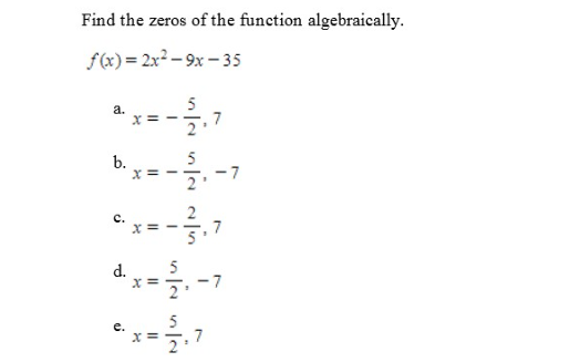 Solved Find the zeros of the function algebraically. f(x) = | Chegg.com