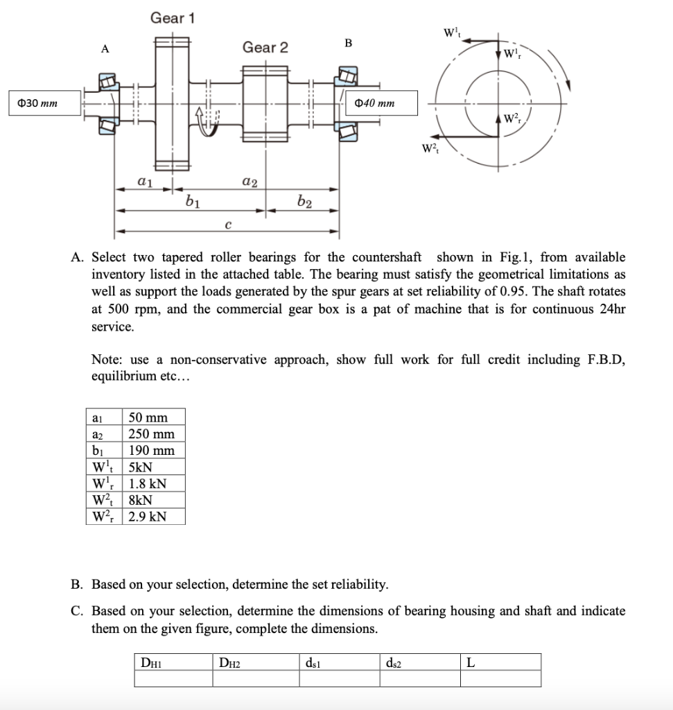 Solved Gear 1 W! A Gear 2 B w 030 mm 040 mm W2 M W? a2 dit | Chegg.com