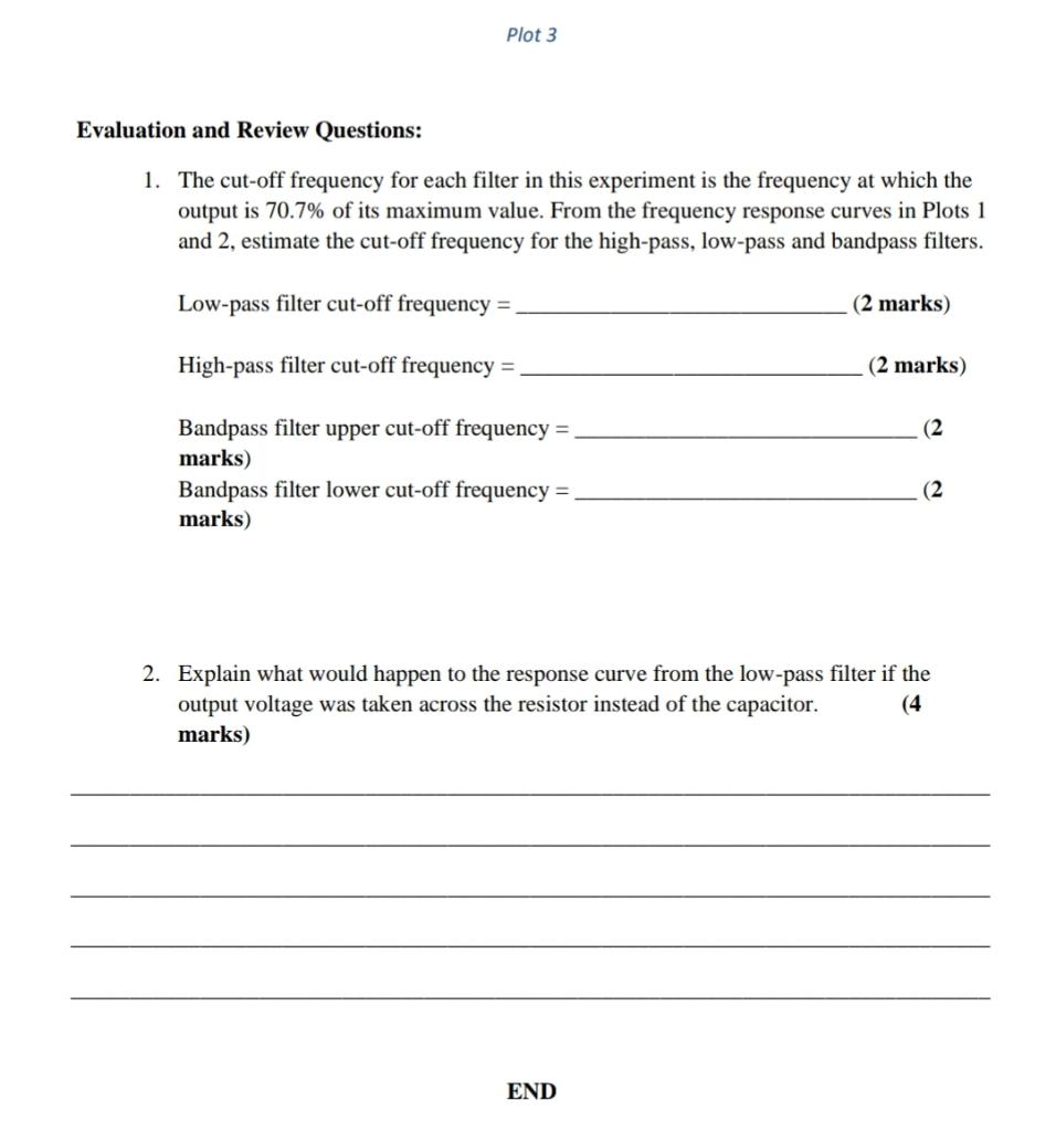 Solved Lab 4: Passive Filters Objectives: After performing | Chegg.com