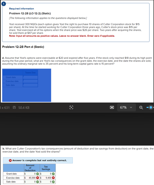 Solved Required informationProblem 12-28 (LO | Chegg.com