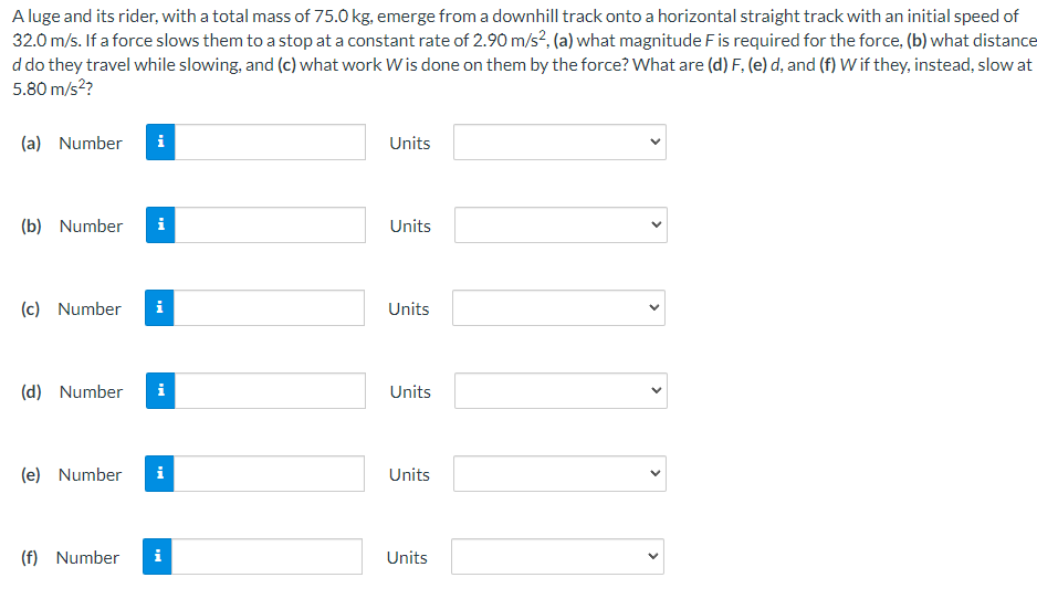 Solved A luge and its rider, with a total mass of 75.0 kg, | Chegg.com