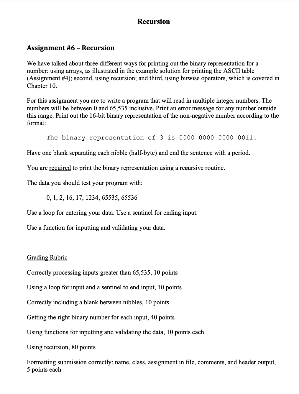 Solved Recursion Assignment 6 Recursion We Have Talked