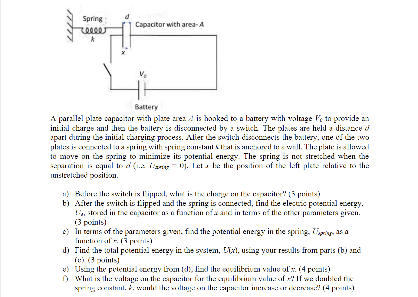 Solved A parallel plate capacitor with plate area A is | Chegg.com