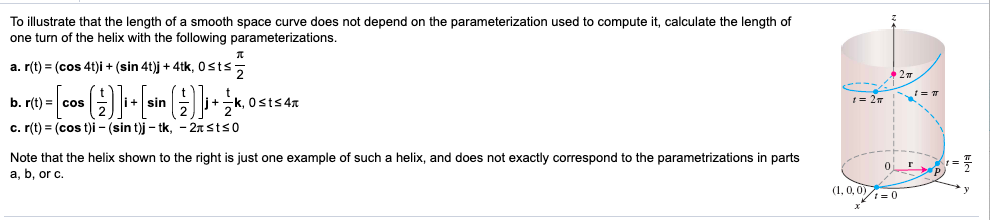 Solved To illustrate that the length of a smooth space curve | Chegg.com