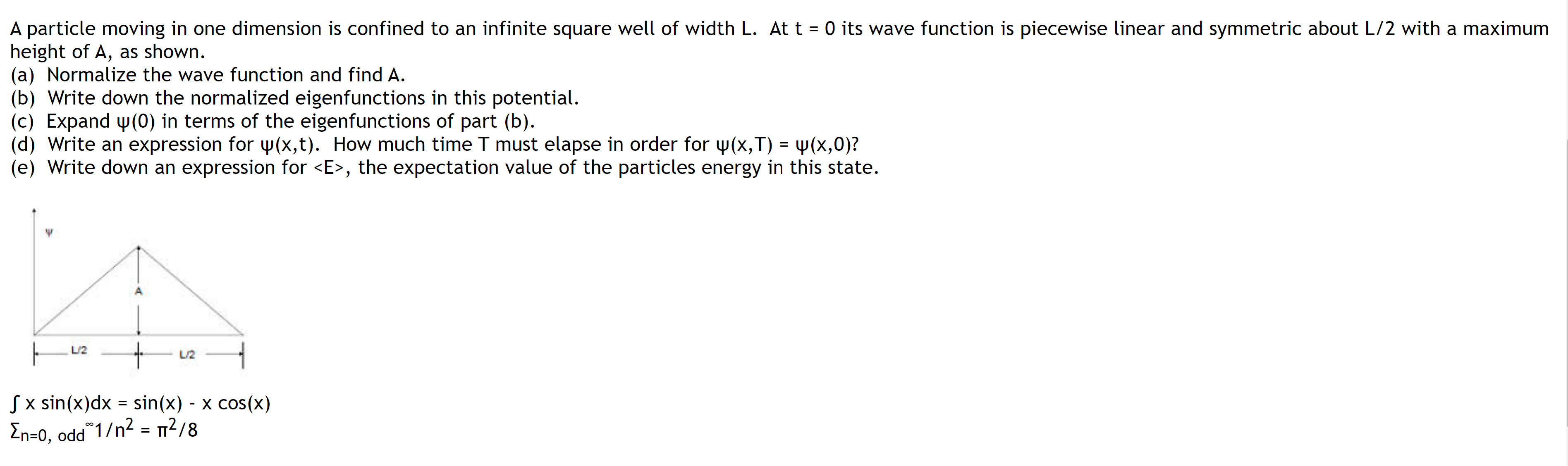 Solved A particle moving in one dimension is confined to an | Chegg.com