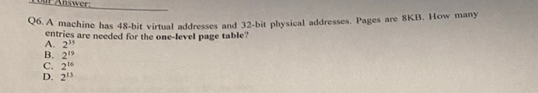 Solved WE 06 A machine has 48-bit virtual addresses and | Chegg.com