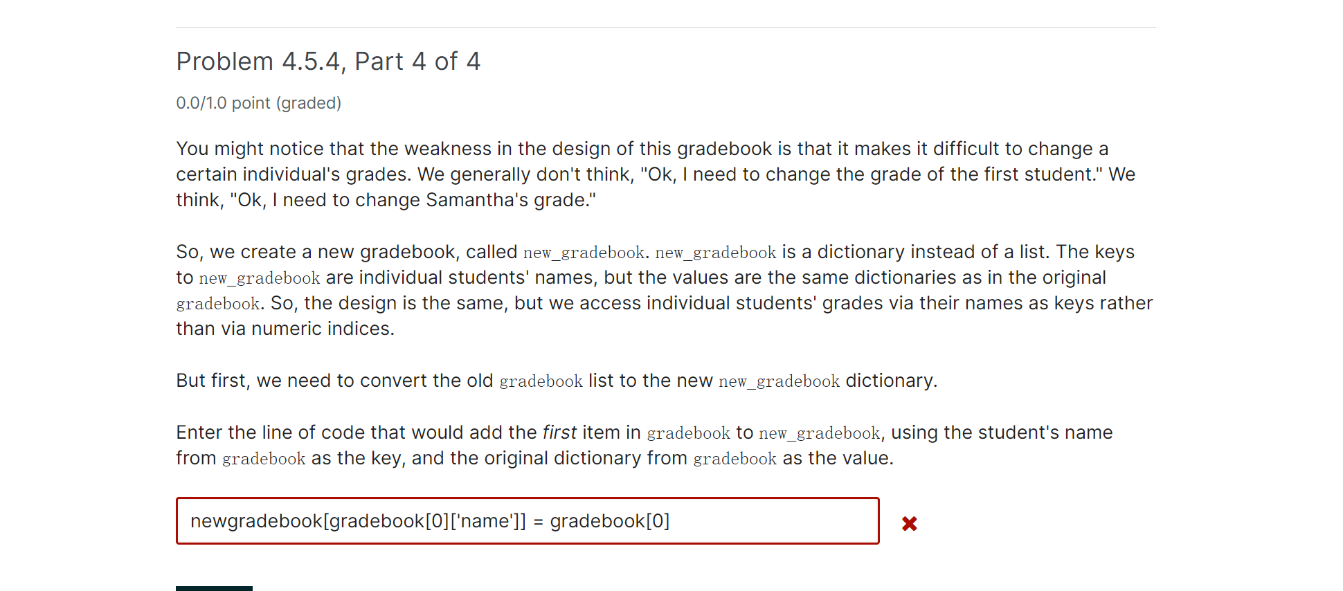 Solved Problem 4.5.4, Part 1 of 4 0.0/1.0 point (graded) In | Chegg.com