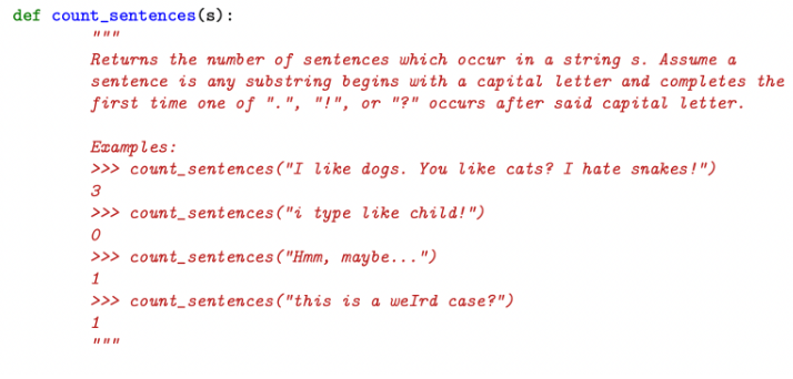 Solved nnf count_sentences (s): f count_sentences(s): " " " | Chegg.com