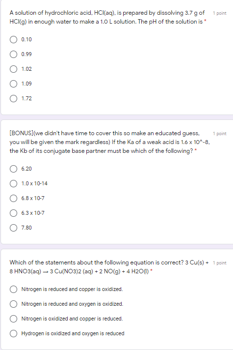 Solved A solution of hydrochloric acid, HCl(aq), is prepared | Chegg.com