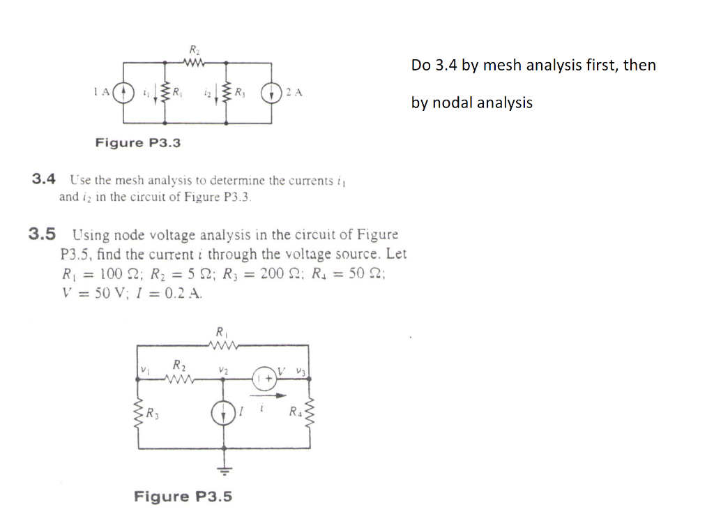 Solved Do 3.4 by mesh analysis first, then by nodal analysis | Chegg.com
