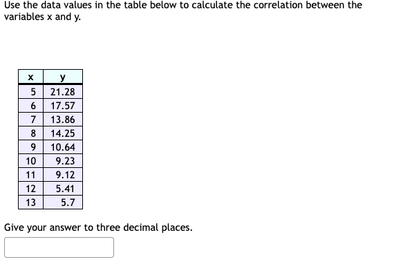 Solved Use the data values in the table below to calculate | Chegg.com