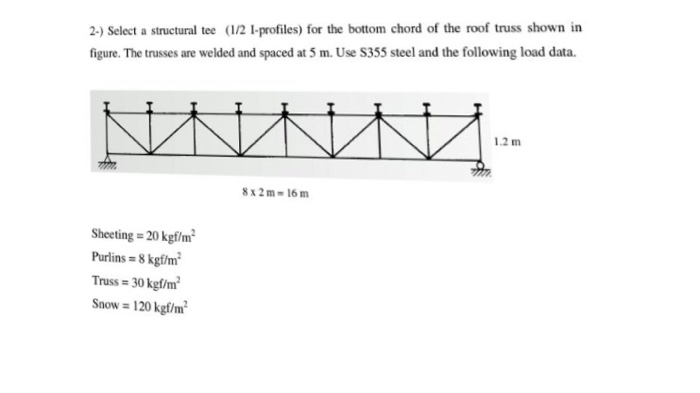 2-) Select a structural tee (1/2 1-profiles) for the | Chegg.com