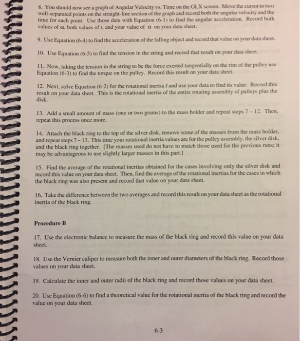 Solved Experiment 6. Rotational Motion Purpose To examine | Chegg.com