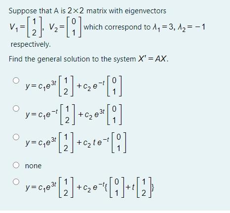 Solved Suppose that A is 2x2 matrix with eigenvectors 14 12 | Chegg.com