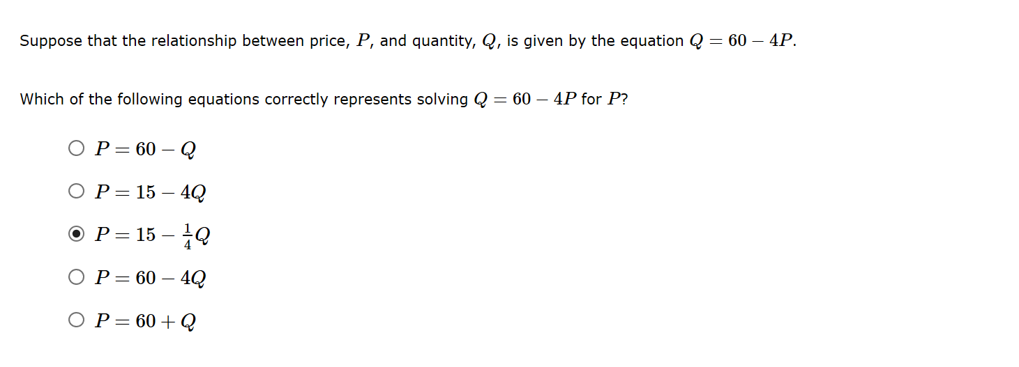 Solved: Suppose That The Relationship Between Price, P, An... | Chegg.com