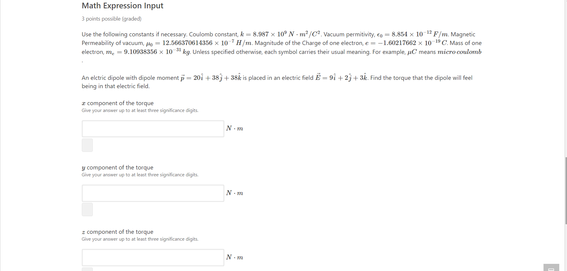 Solved Math Expression Input 0.0/1.0 point (graded) Use the | Chegg.com