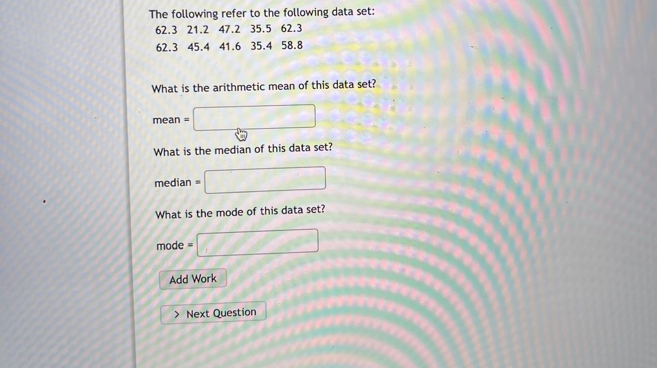 Solved The following refer to the following data set: What | Chegg.com