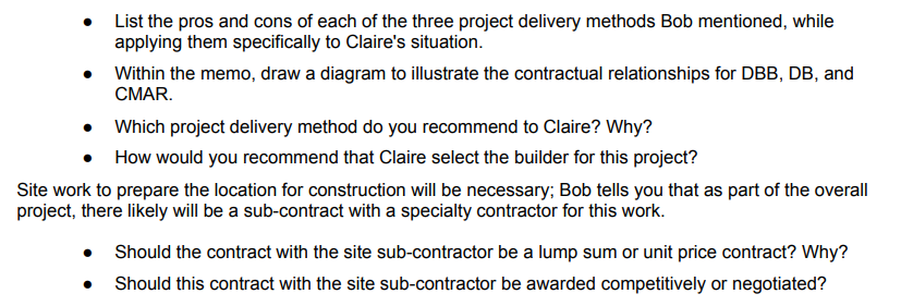 Solved - List the pros and cons of each of the three project | Chegg.com