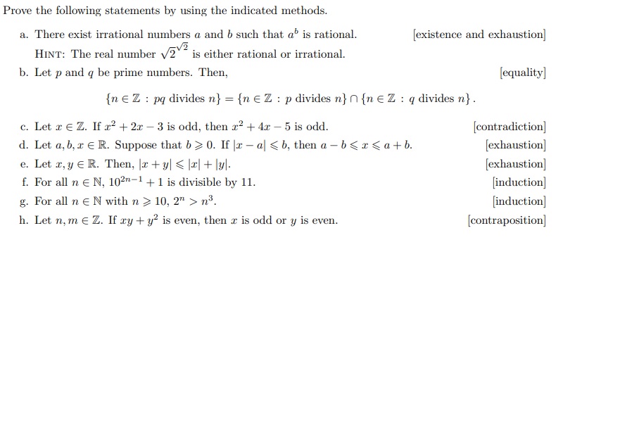 Solved Prove the following statements by using the indicated | Chegg.com