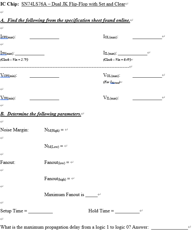 Solved IC Chip: SN74LS76A – Dual JK Flip-Flop with Set and | Chegg.com